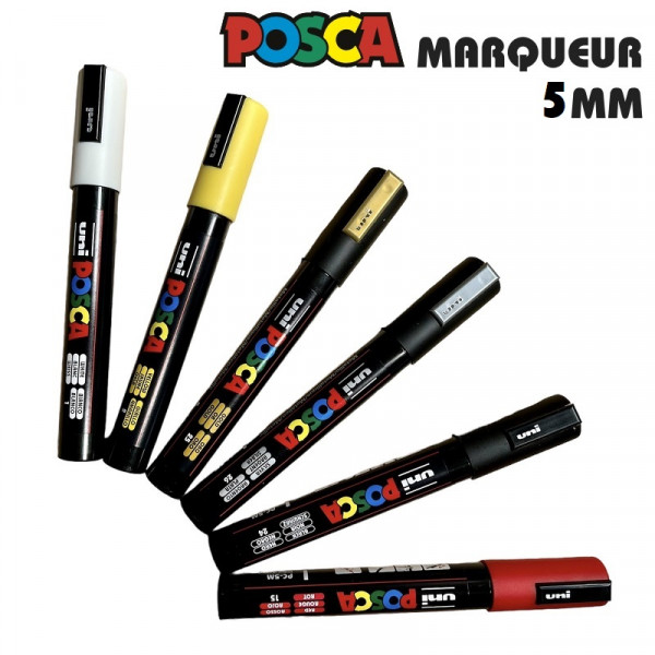 POSCA Marker mit mittlerer Spitze PC5M – 6 Farben für individuelles Malen